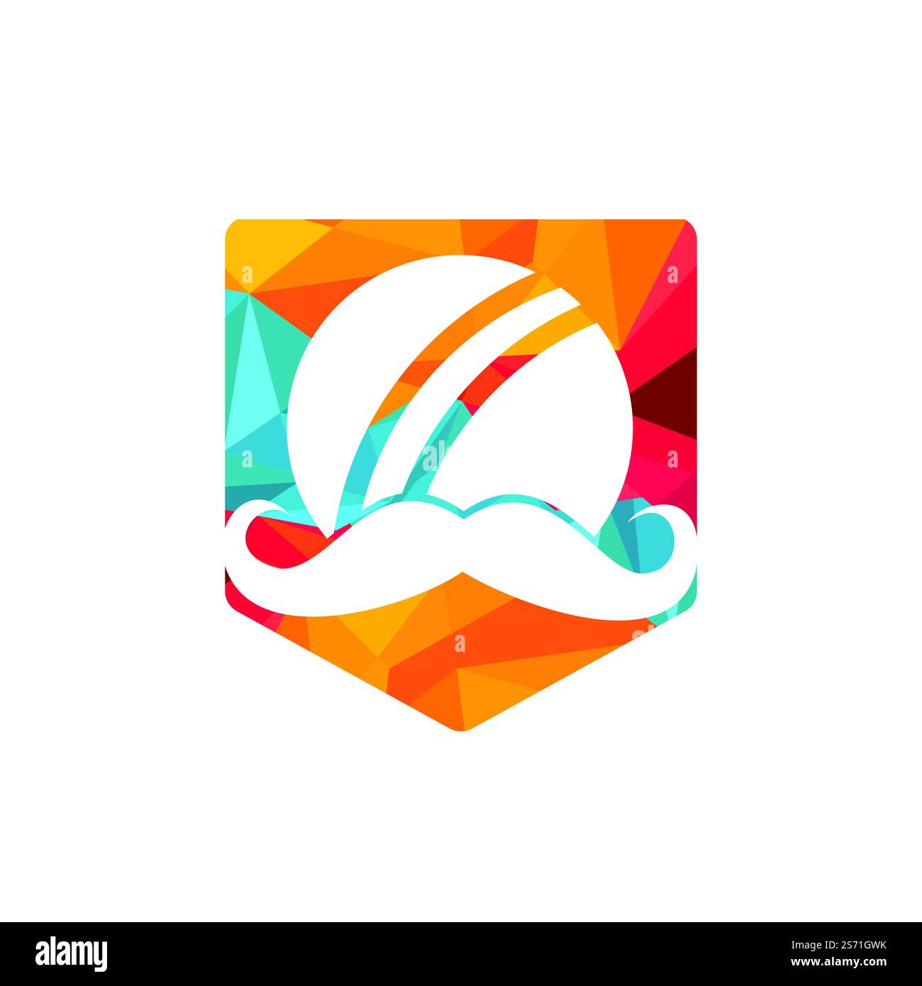 Strong cricket vector logo design. Moustache and cricket ball vector ...