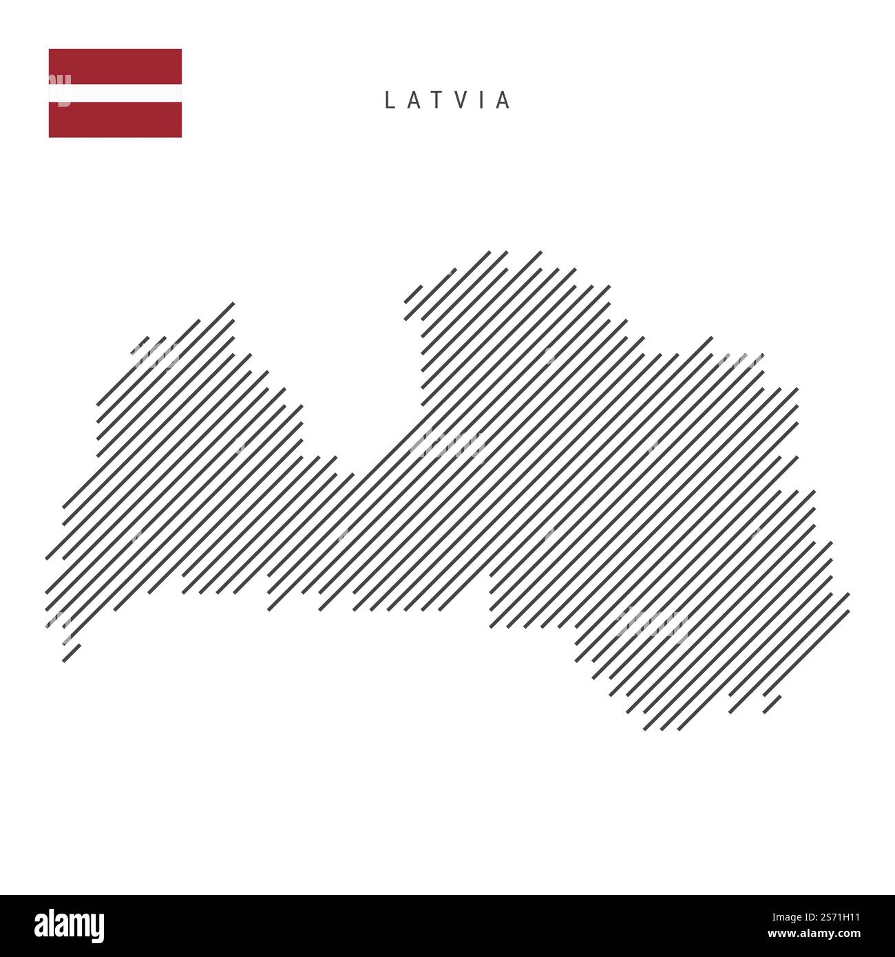 Latvia map from pattern of black slanted parallel lines. Latvian map with gray diagonal lines ...