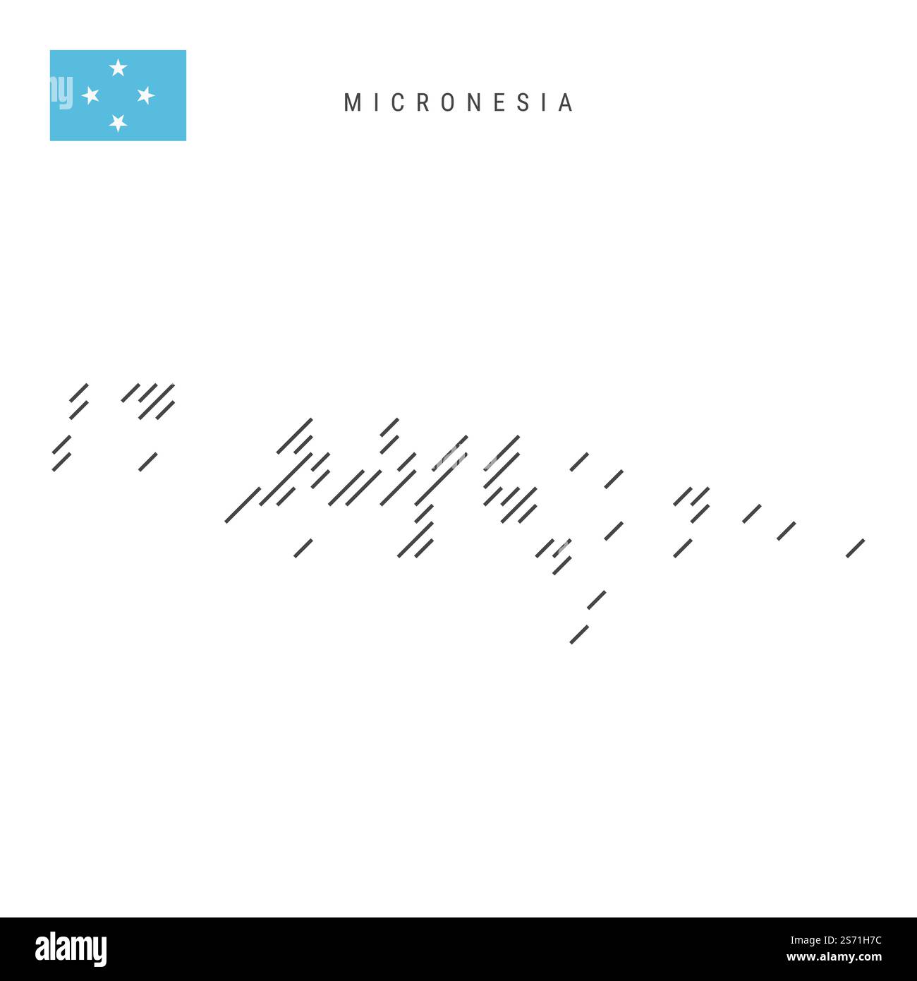 Micronesia map from pattern of black slanted parallel lines ...