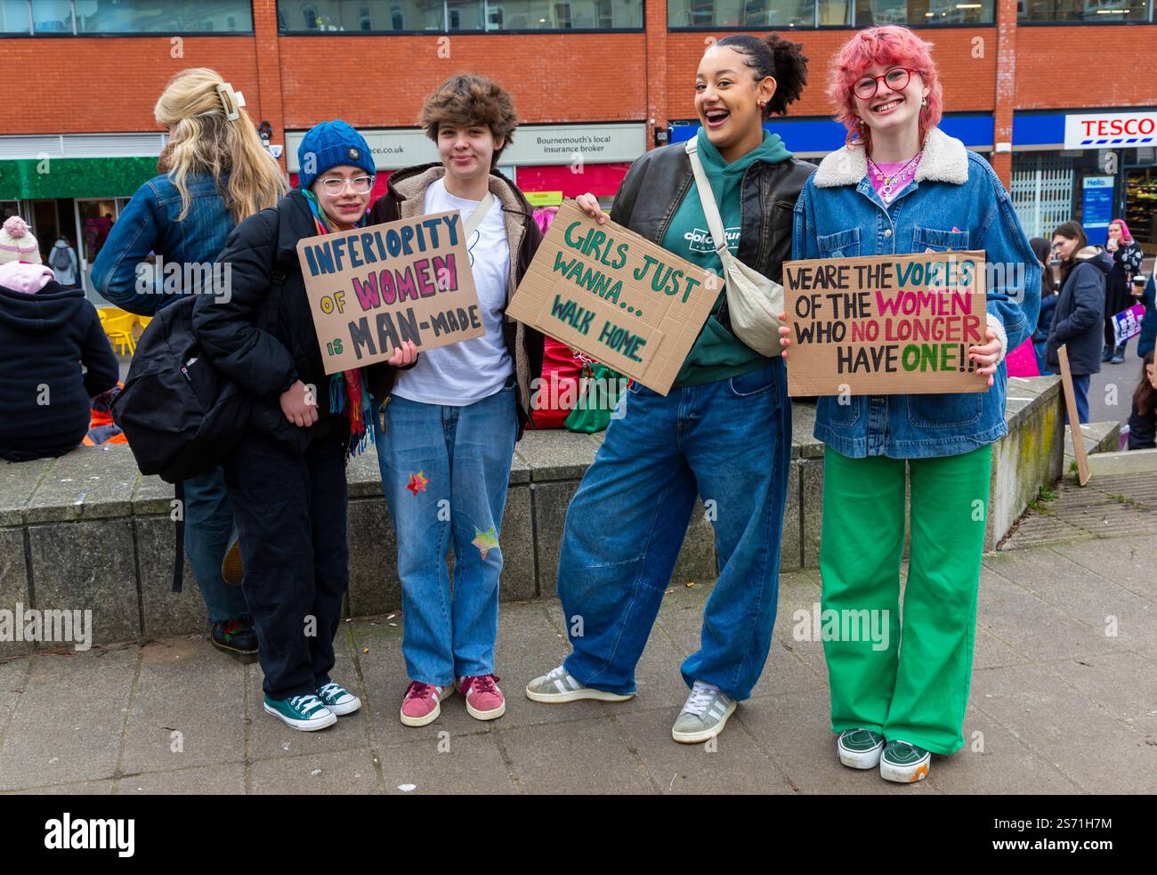 Bournemouth, Dorset, UK. 18th January 2025. Women’s Rights March takes ...