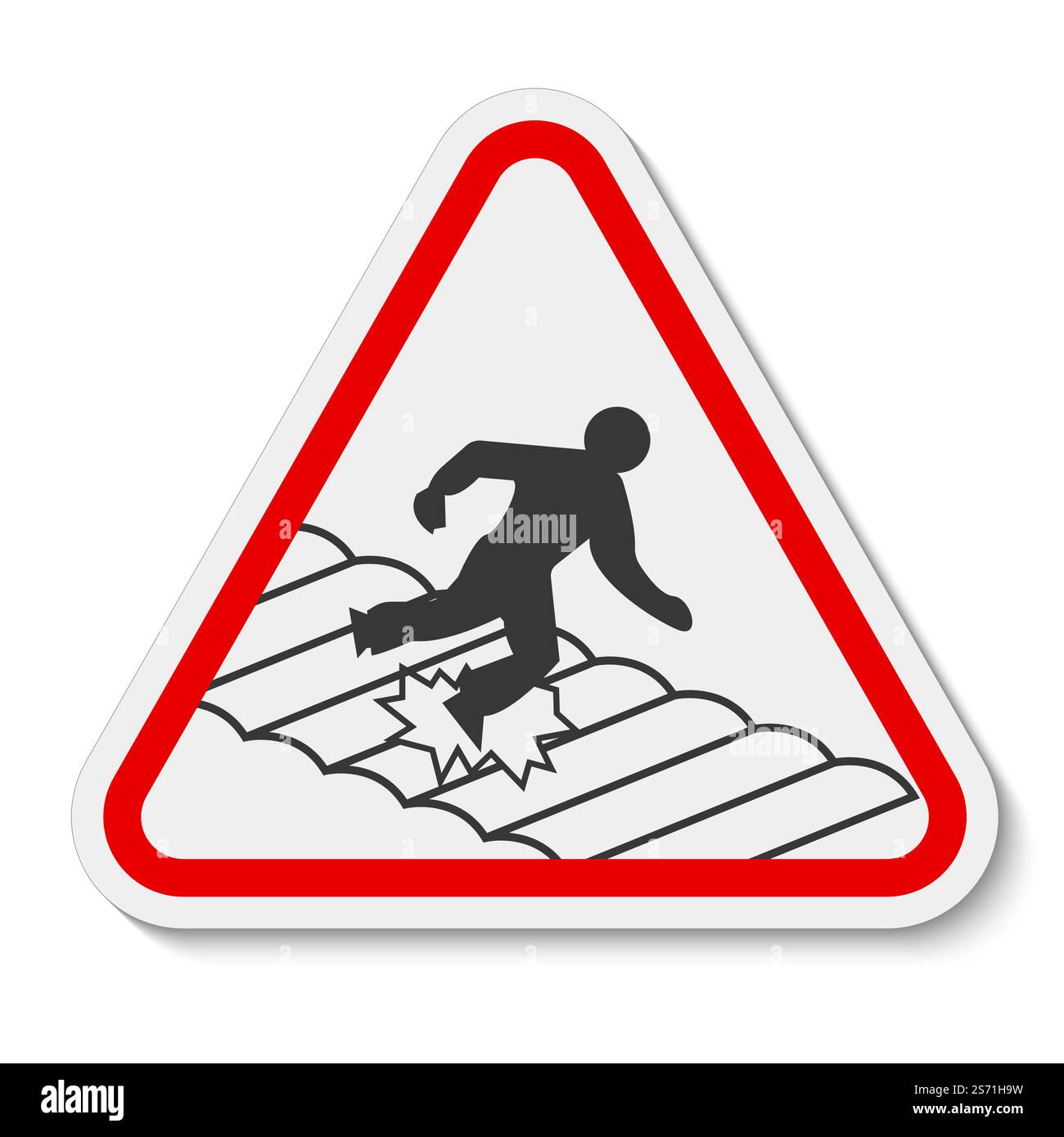 Warning Fragile Roof Sign On White Background Stock Vector Image & Art ...