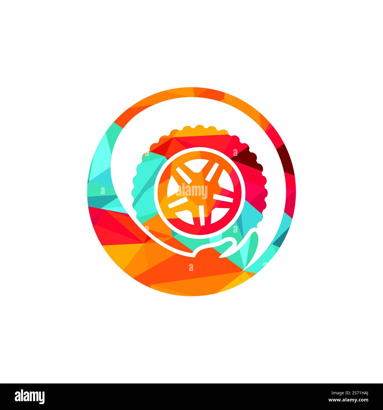 Transport care vector logo design. Tire and hand vector icon Stock ...