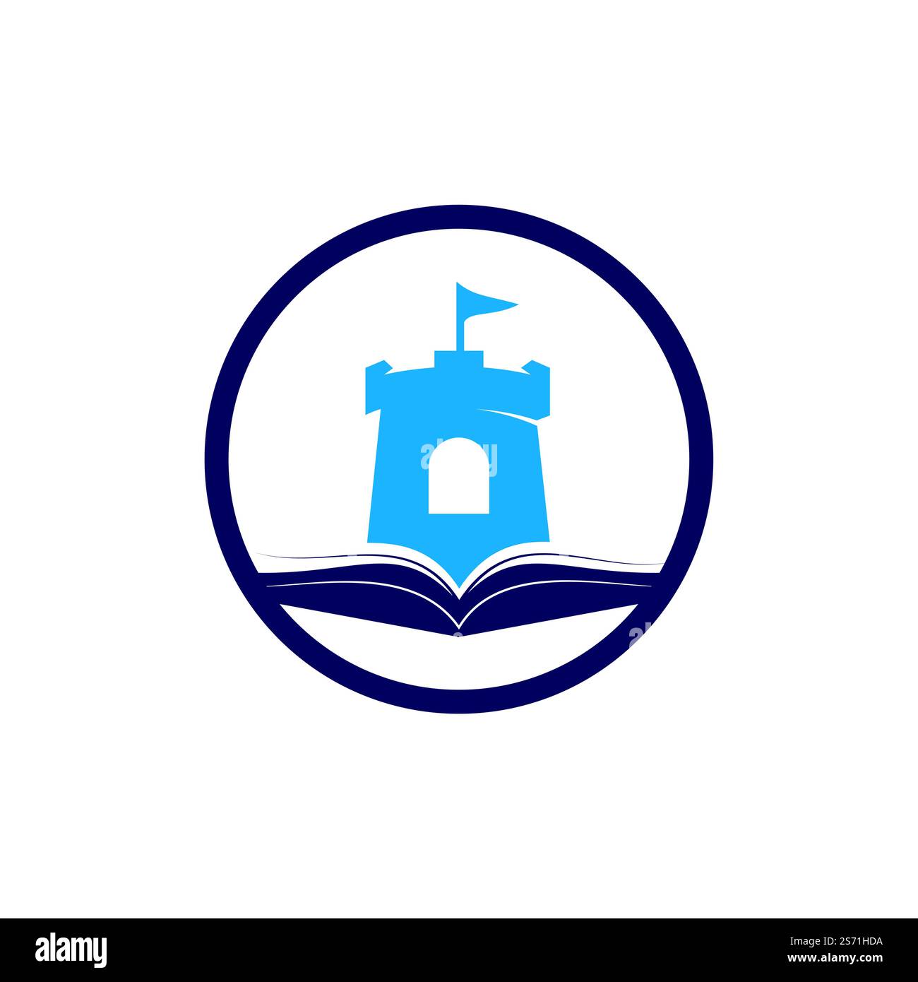 Castle book vector logo design. Unique bookstore, library and fortress ...
