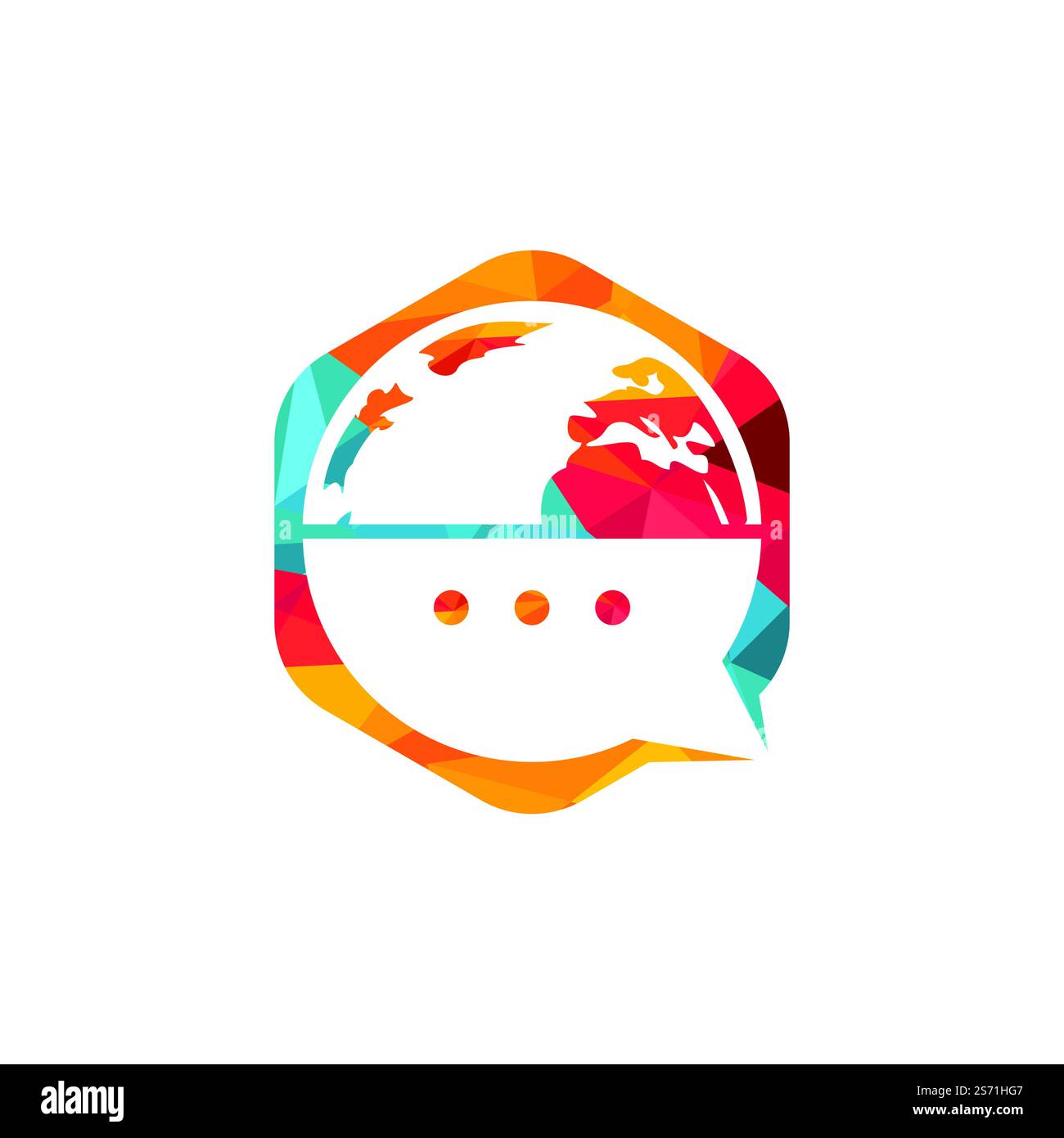 World chat vector logo design. Globe logo with bubble talk icon Stock ...