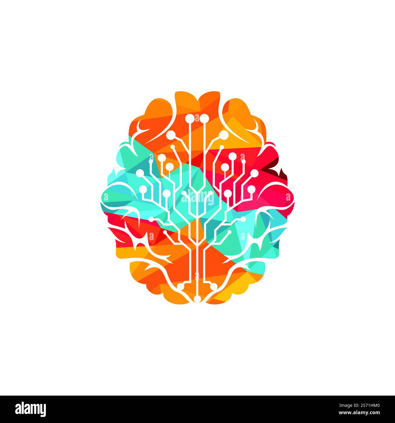 Brain technology vector logo design. Robotic Brain logo template Stock Vector Image & Art - Alamy
