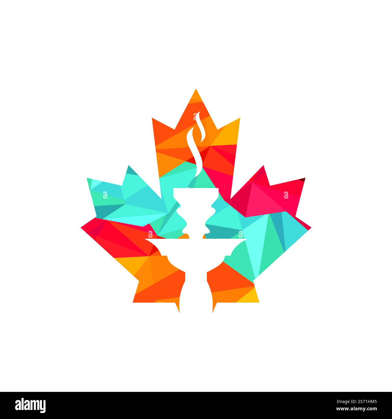 Maple leaf and hookah logo design. Canada leisure club logo concept ...