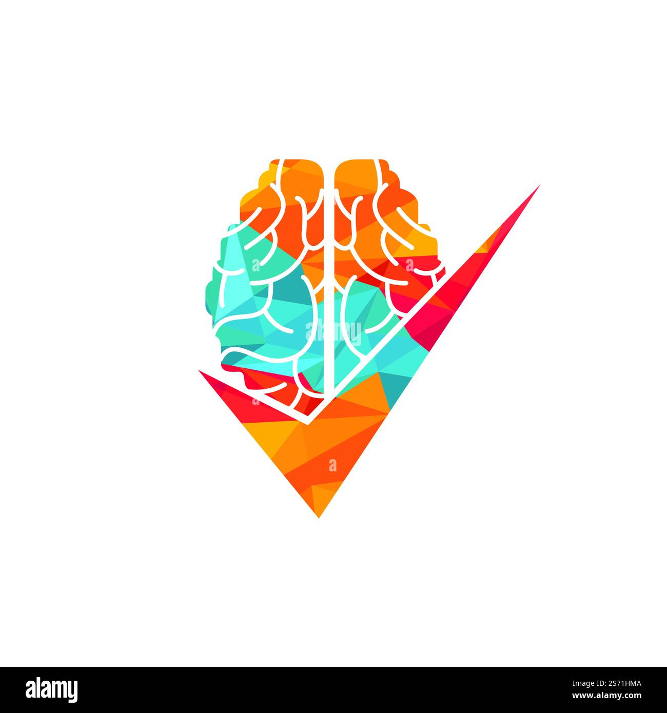 Brain check vector logo design. Brain and tick icon logo Stock Vector ...