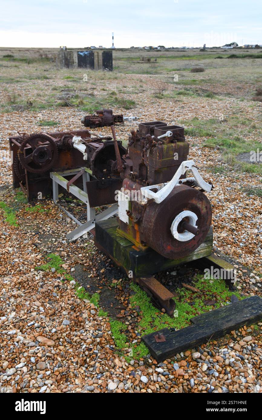 Rusty old boat engines Stock Photo - Alamy