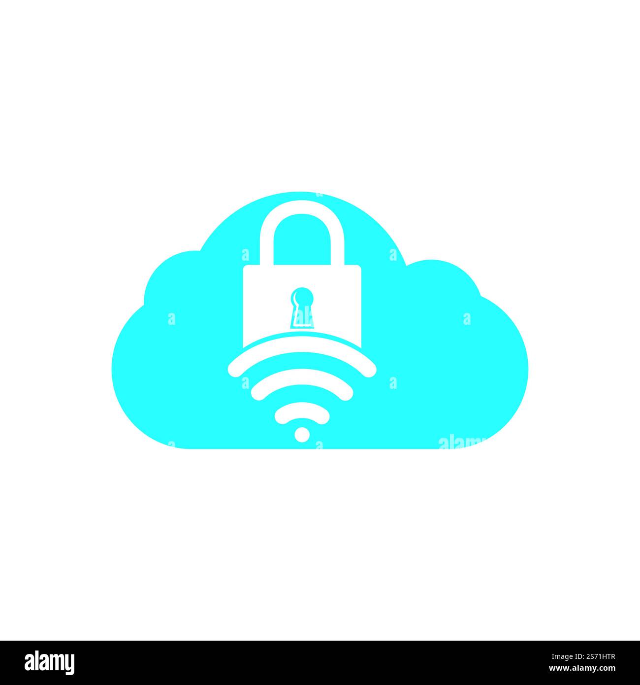 Padlock logo with signal and cloud vector design. Safe and signal ...