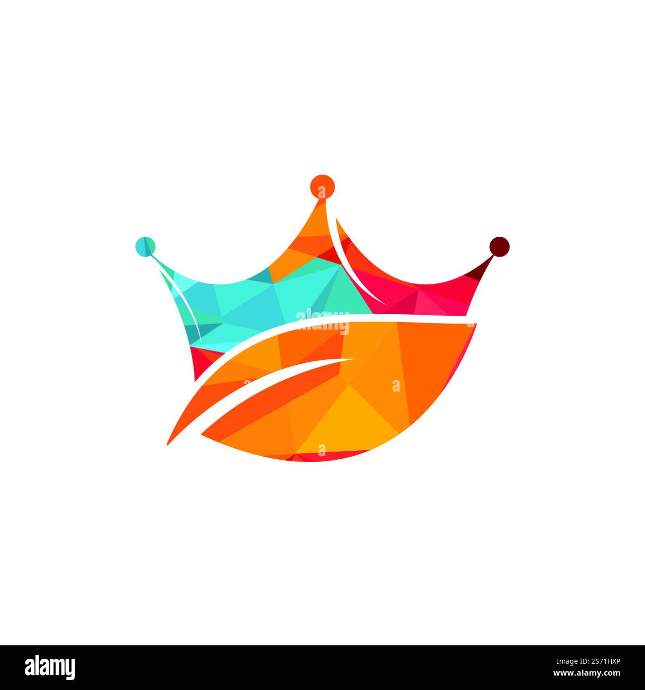 Leaf crown vector logo design. Green leaf crown therapy company logo design template Stock ...