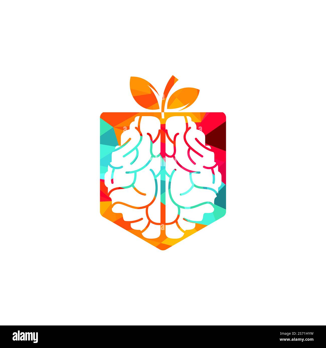 Orange brain vector logo design. Logo of a fruit style brain Stock ...
