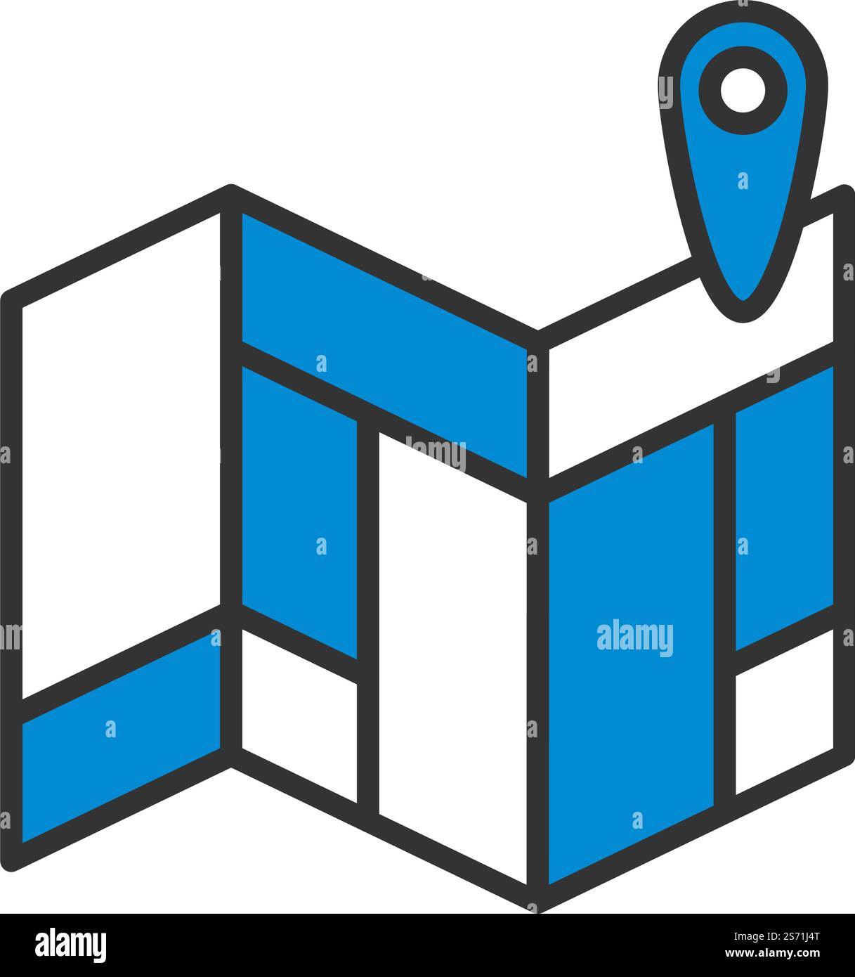 Icon Of Map Scheme. Editable Bold Outline With Color Fill Design ...