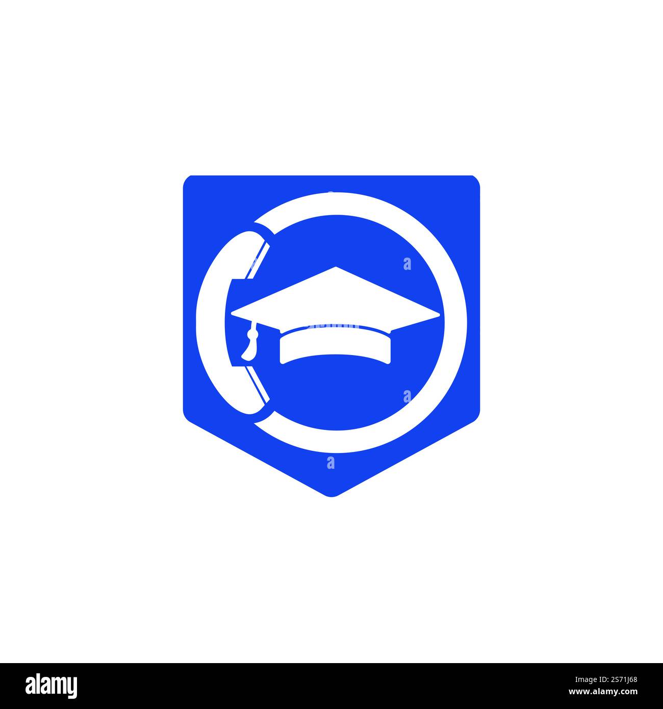 Education Call vector logo design template. Graduation cap and handset ...