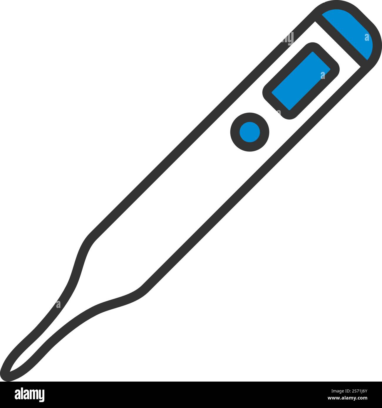 Medical Thermometer Icon. Editable Bold Outline With Color Fill Design ...