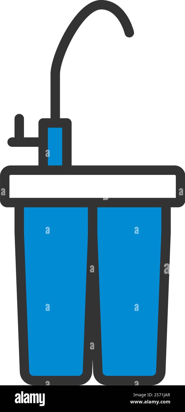 Water Filter Icon. Editable Bold Outline With Color Fill Design. Vector ...