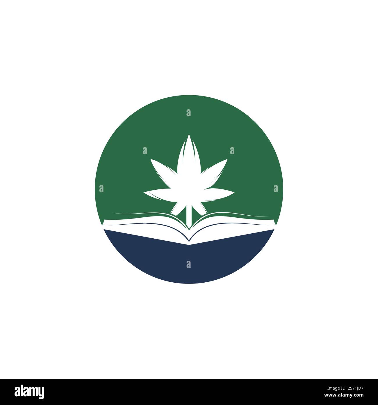 Book and marijuana symbol logo template. Suitable for medical education ...