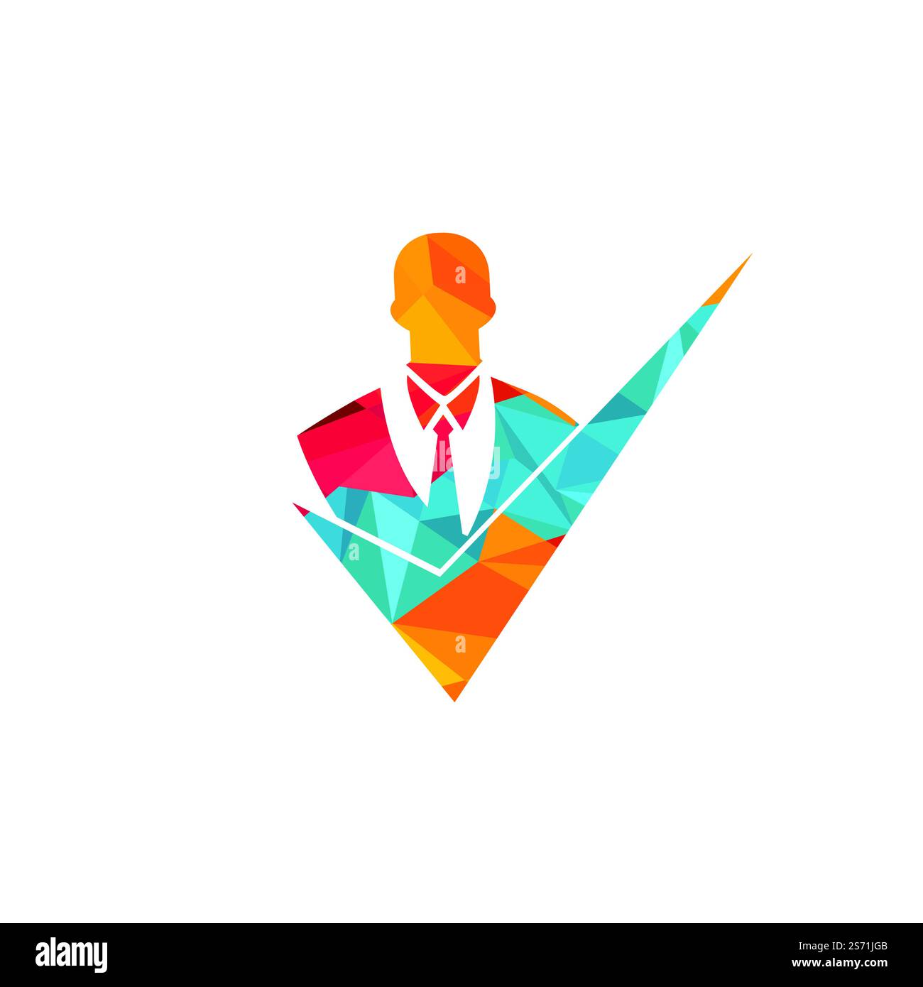 Business solution vector logo design. Businessman with check mark or ...