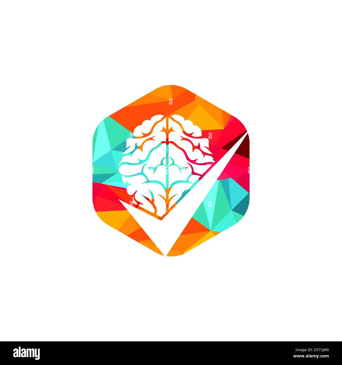 Brain check vector logo design. Brain and tick icon logo Stock Vector ...