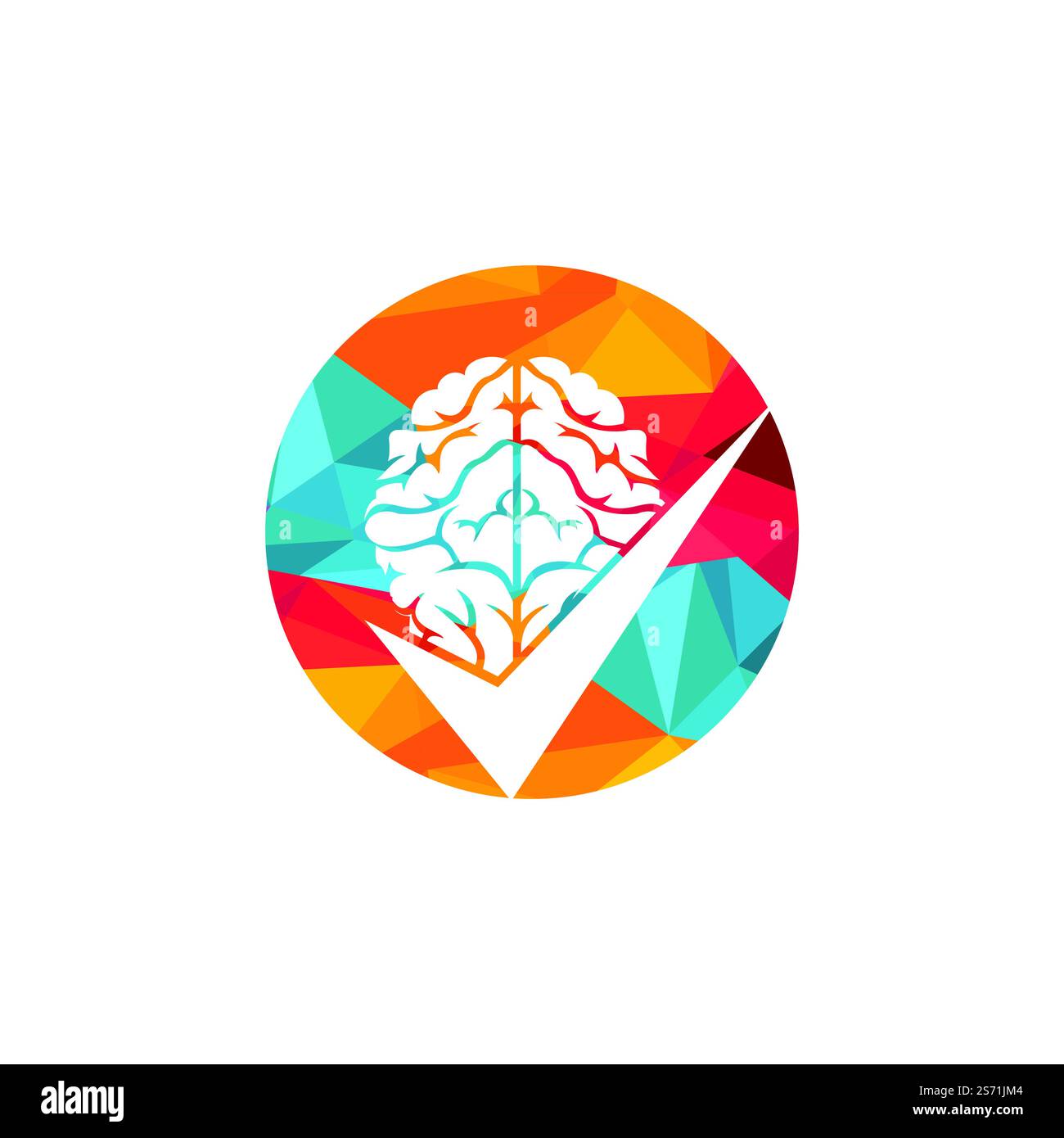 Brain check vector logo design. Brain and tick icon logo Stock Vector ...