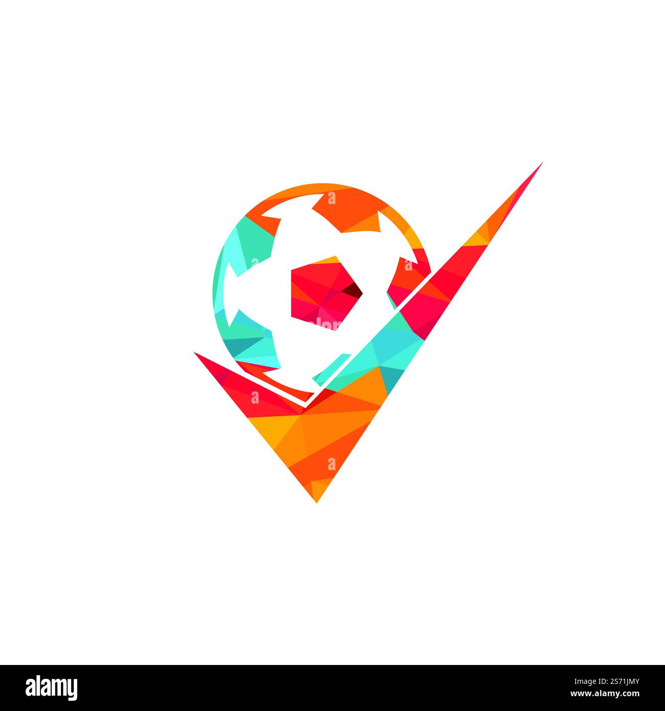 Check soccer vector logo design. Soccer ball and tick icon logo Stock ...