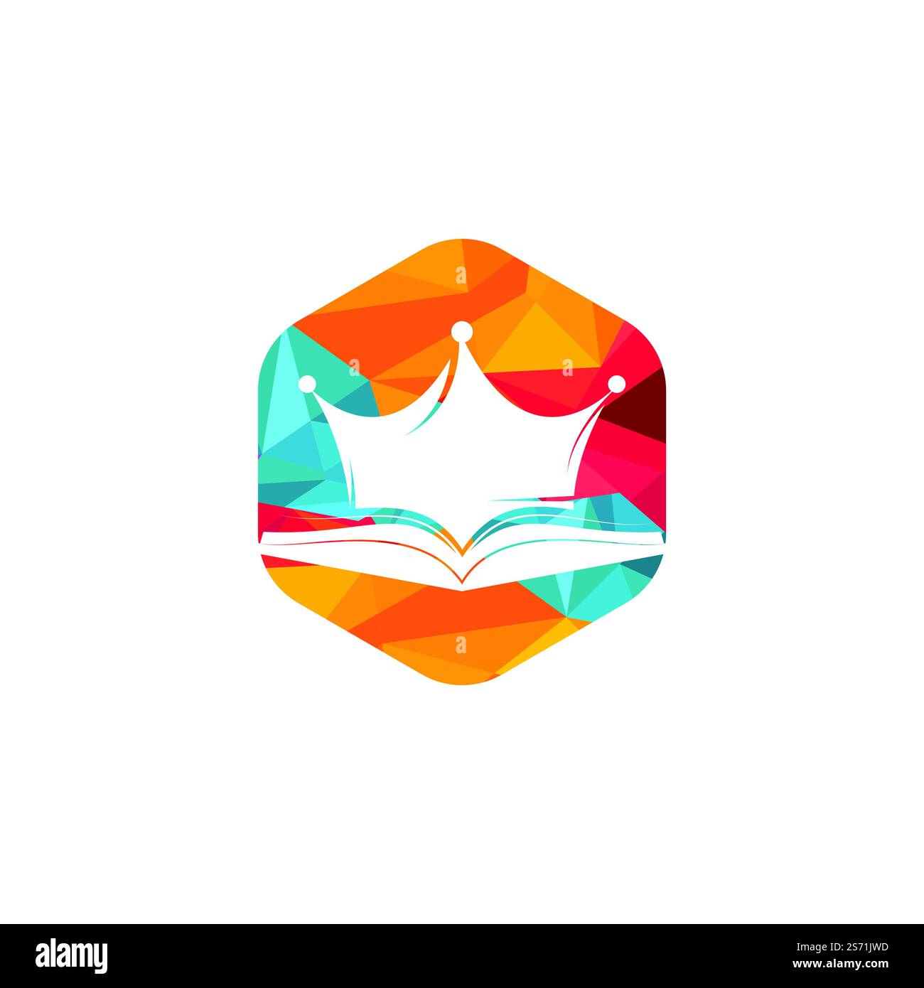 King Book vector logo template design. Vector book and crown logo ...