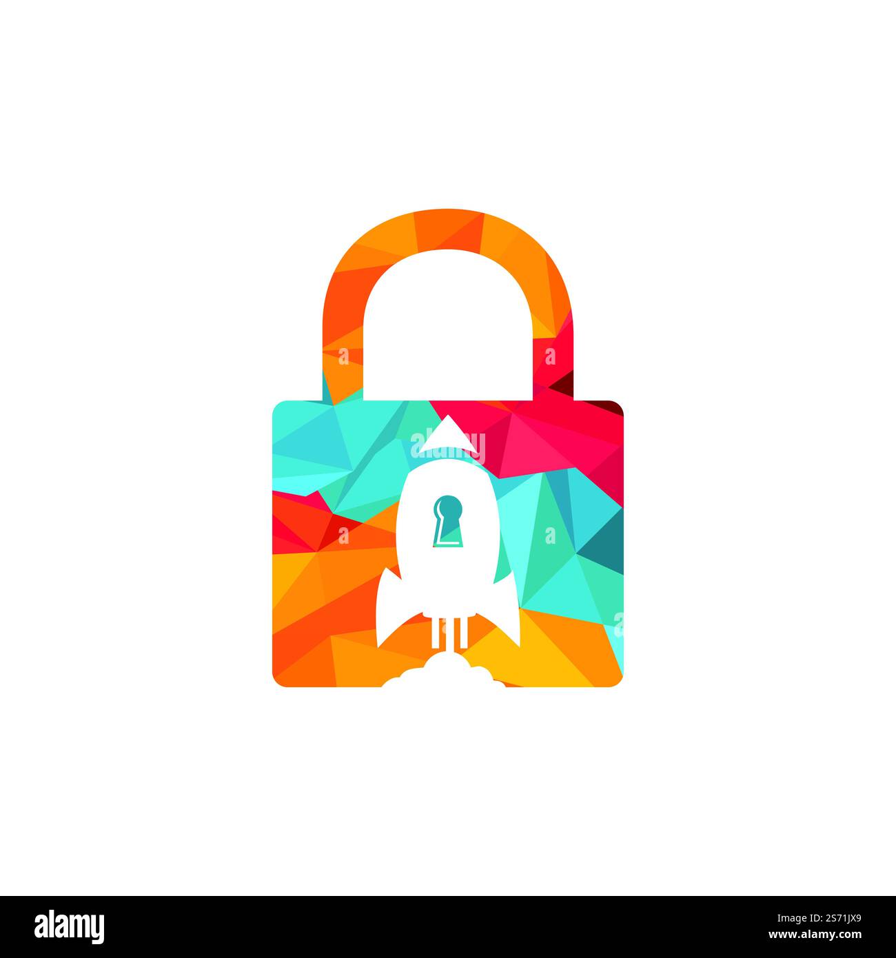 Padlock rocket vector logo design. Security rocket logo concept Stock ...