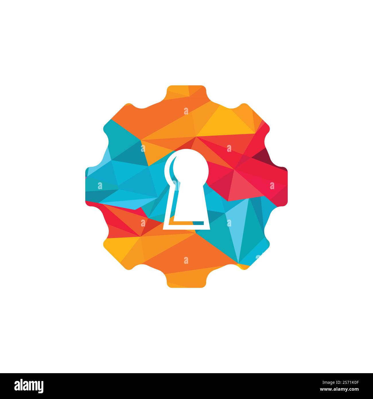 Gear padlock vector logo design. Industry protection logo design ...