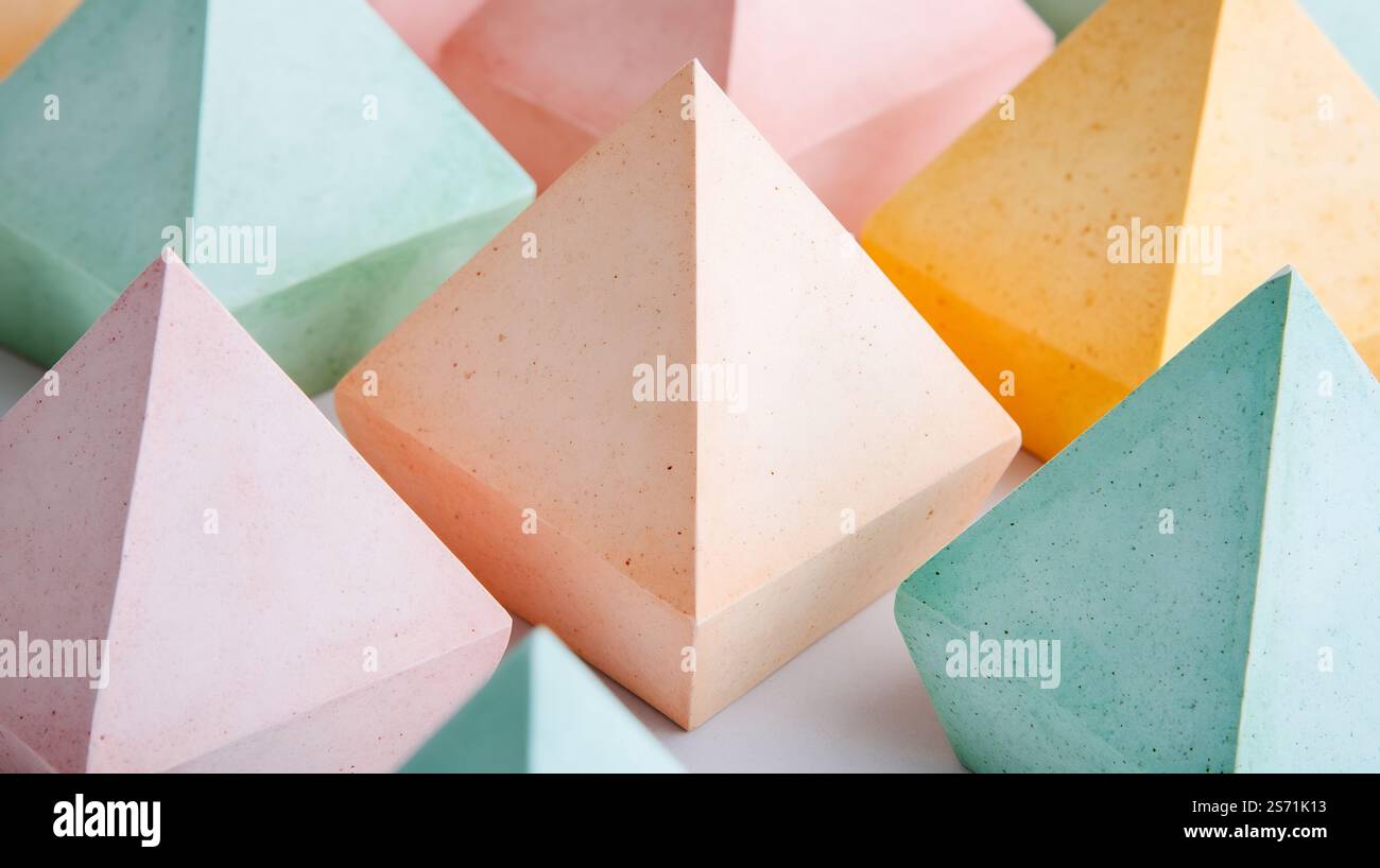 Minimalist geometric shapes with soft pastel edges,blending the natural ...