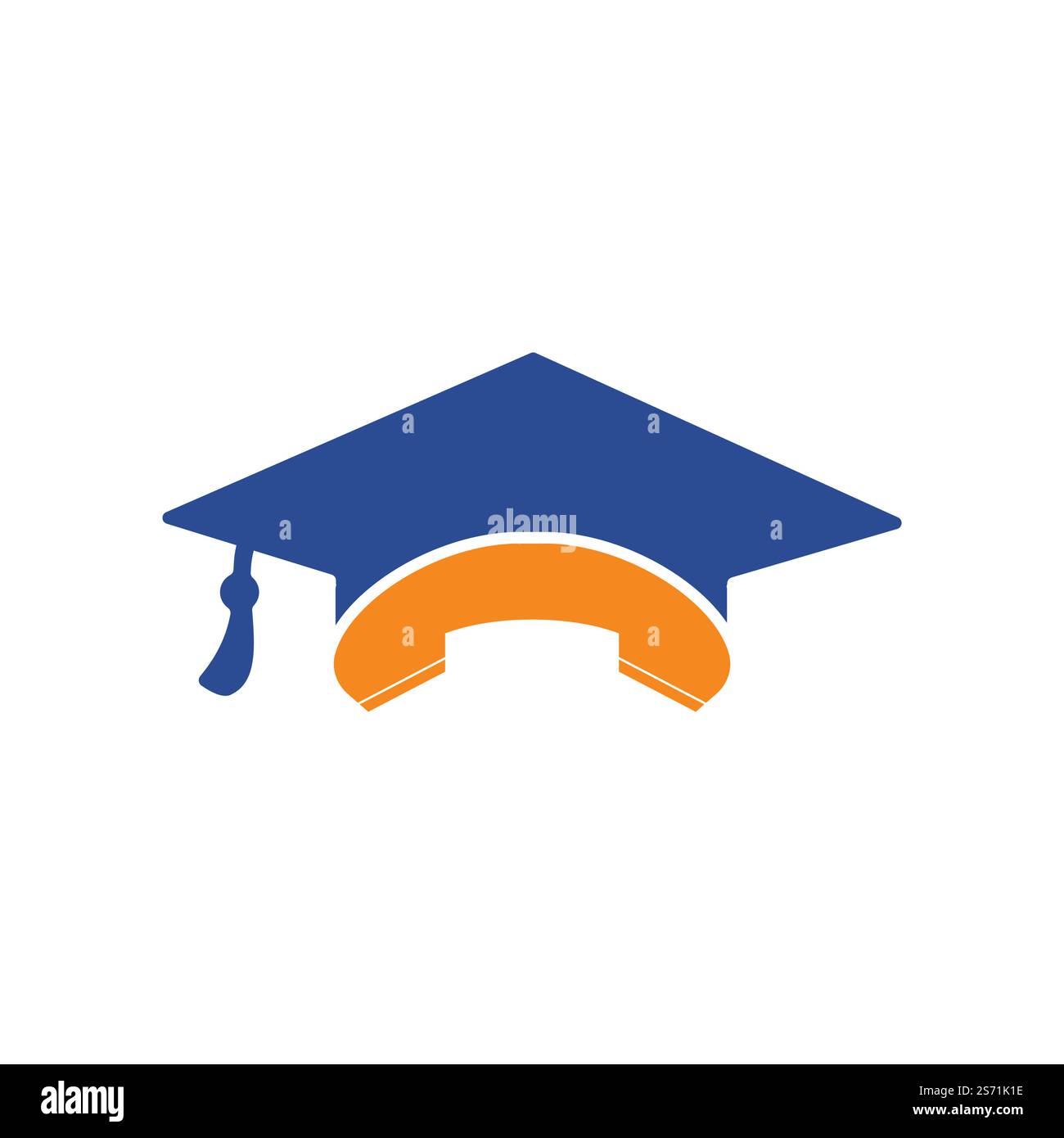 Education Call vector logo design template. Graduation cap and handset ...