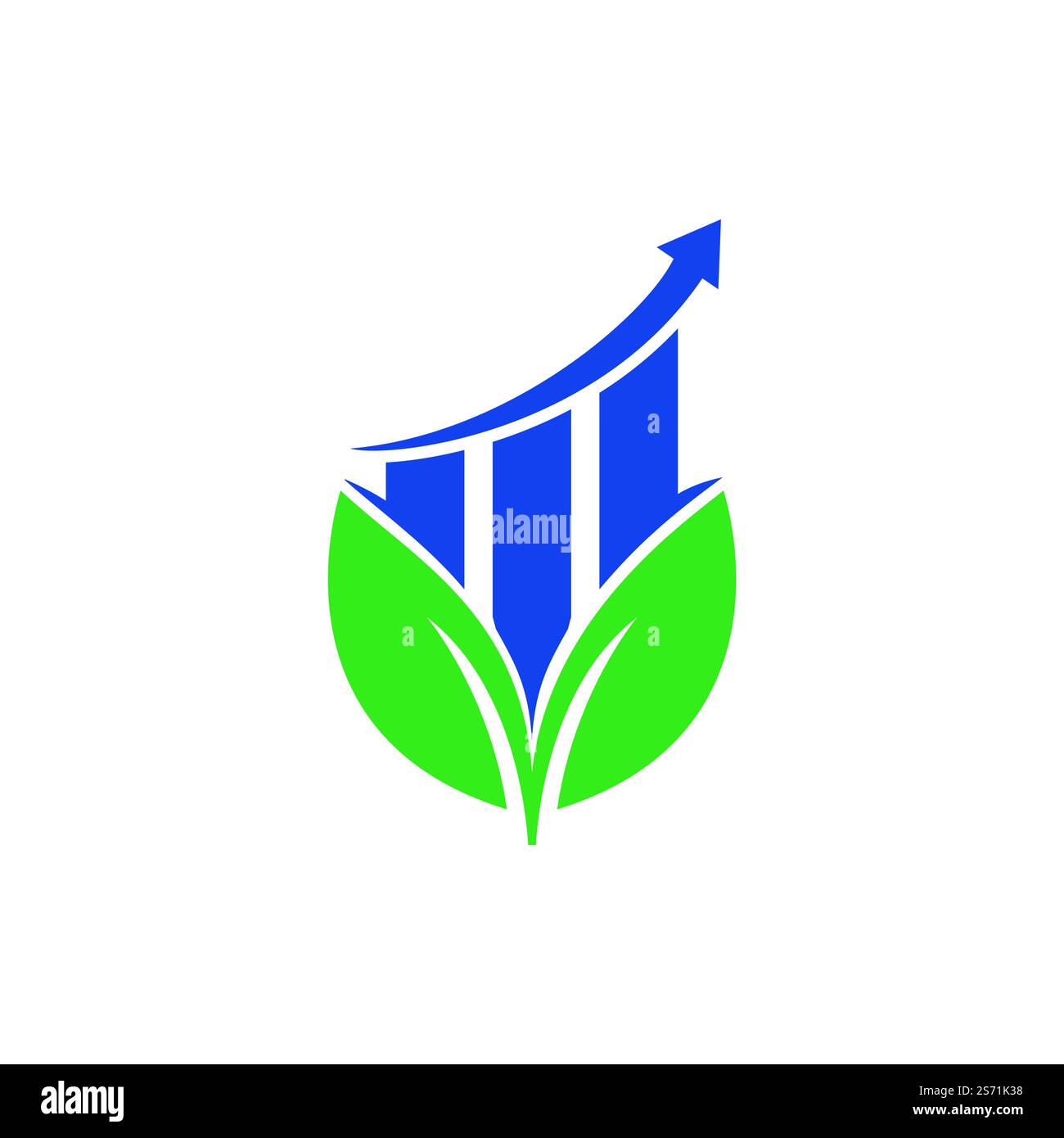 Leaf stats vector logo design. Green chart logo template design vector ...