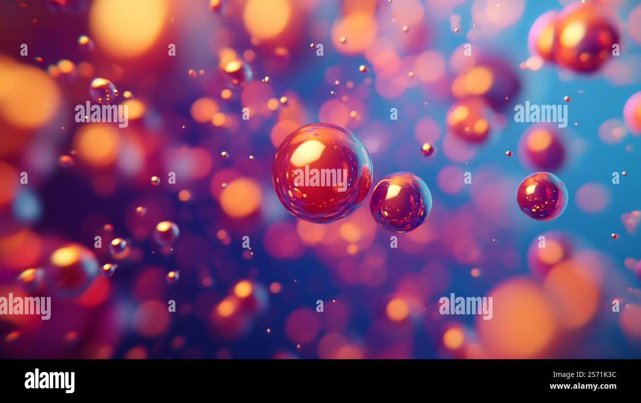 Vibrant and energetic digital artwork depicting a peptide molecule ...