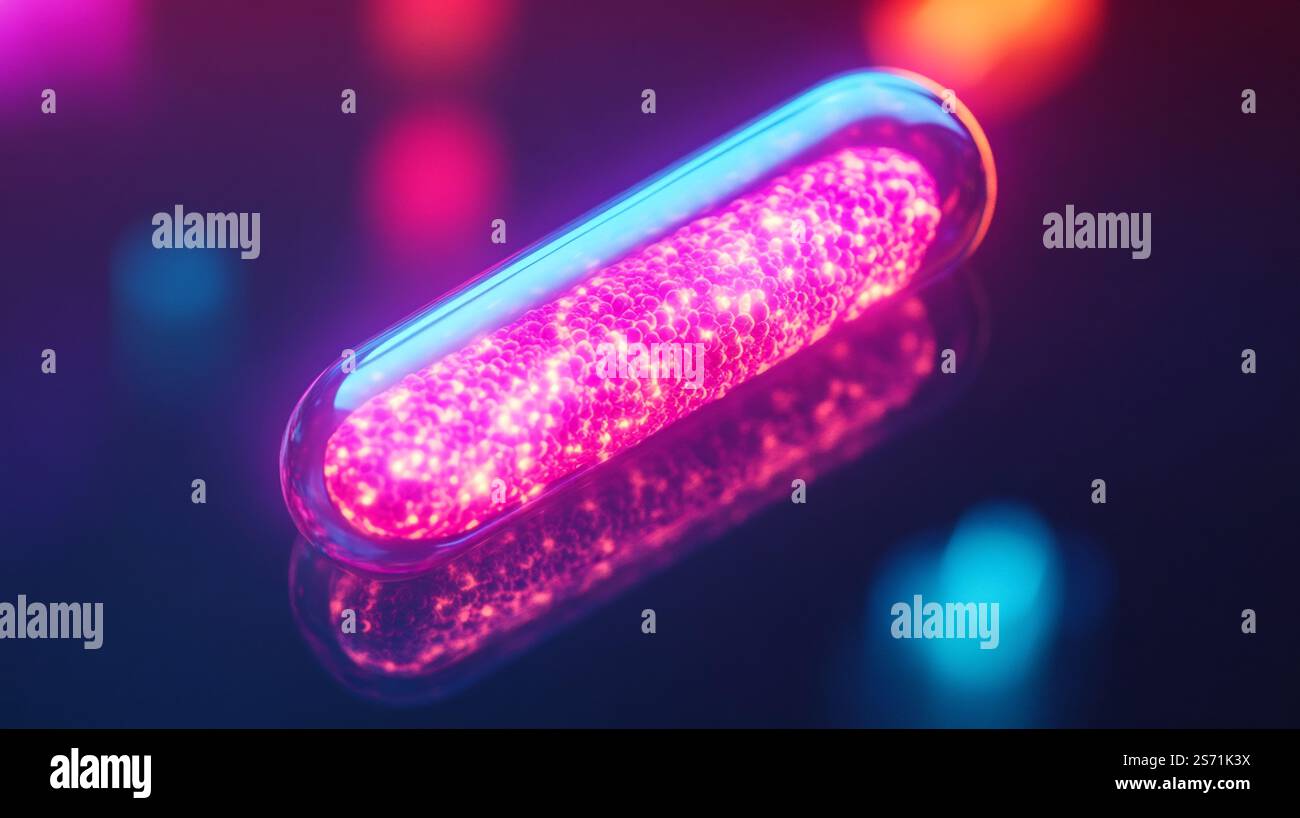 Captivating digital artwork depicting a glowing peptide molecule ...