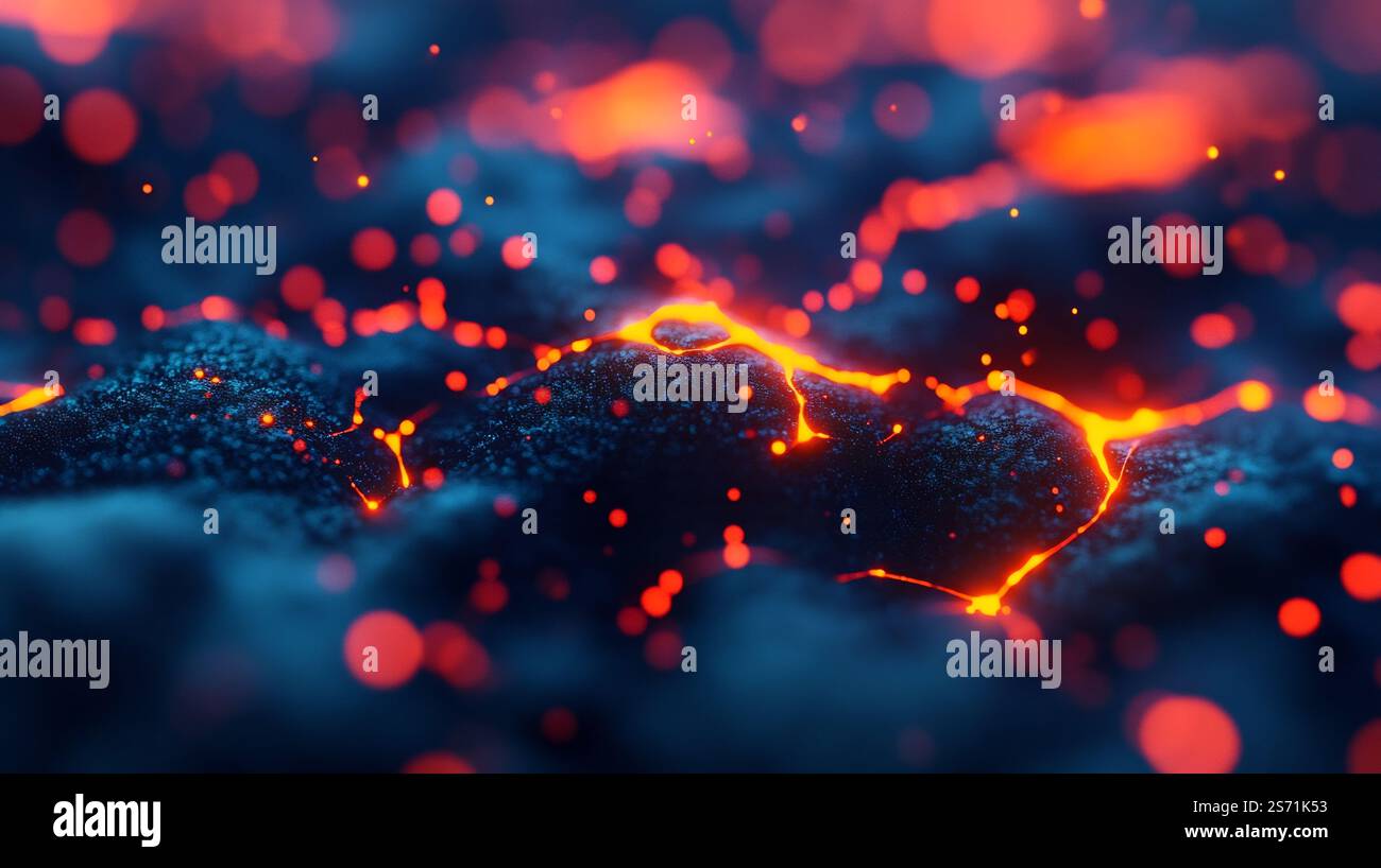 Vibrant Glowing Molecular Structures And Complex Biomolecular Networks Embedded Within A Dynamic