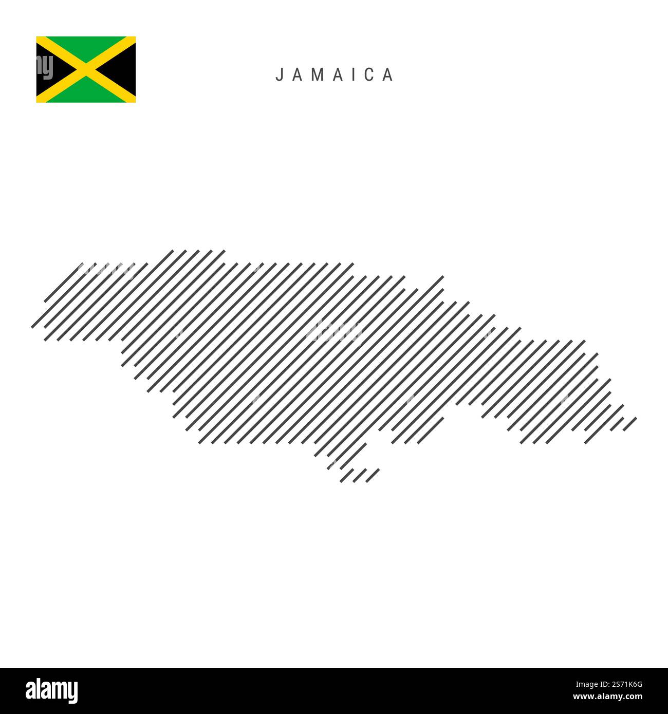 Jamaica map from pattern of black slanted parallel lines. Jamaican map ...