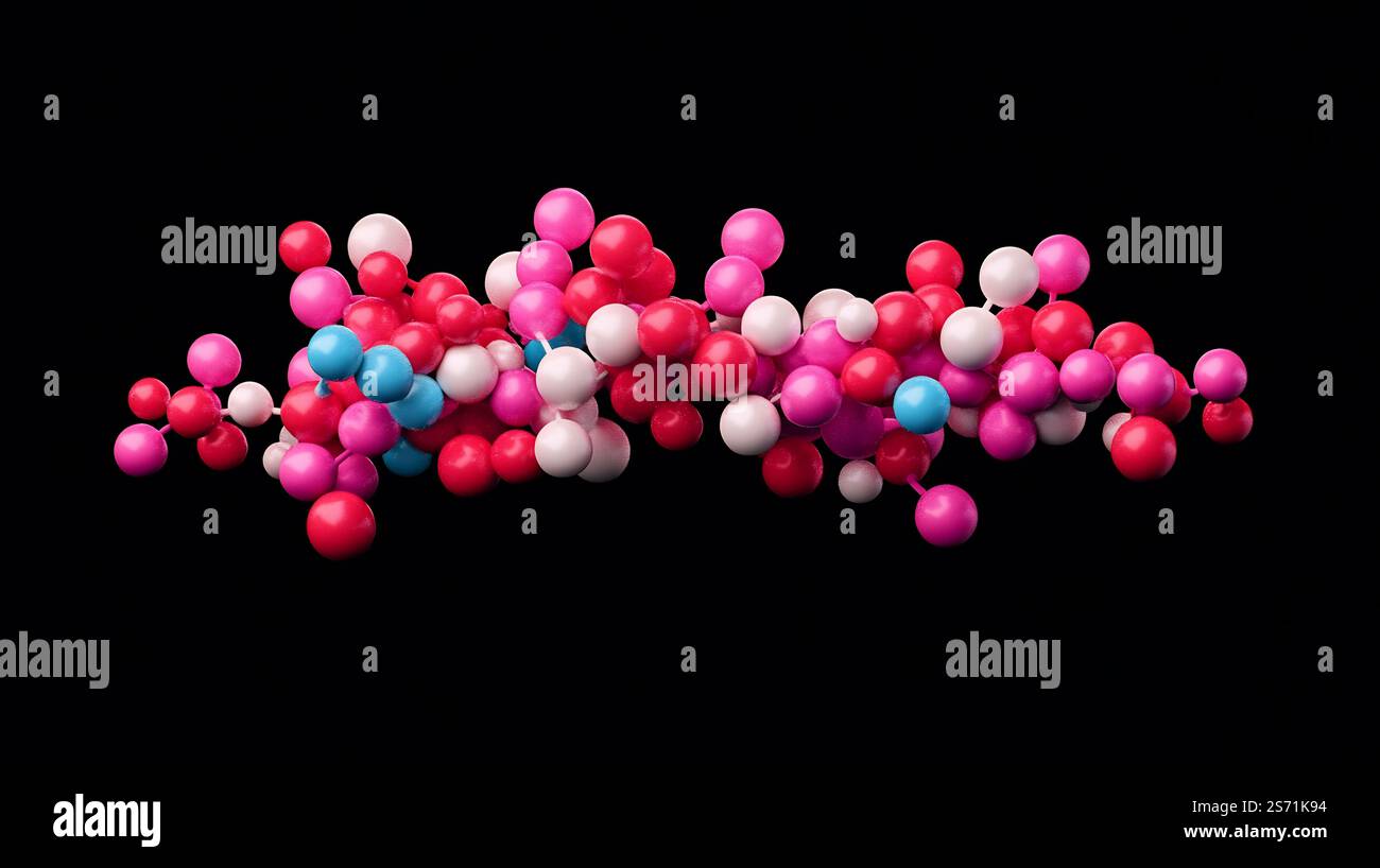 Vibrant 3D molecular model of a peptide complex showcasing detailed ...