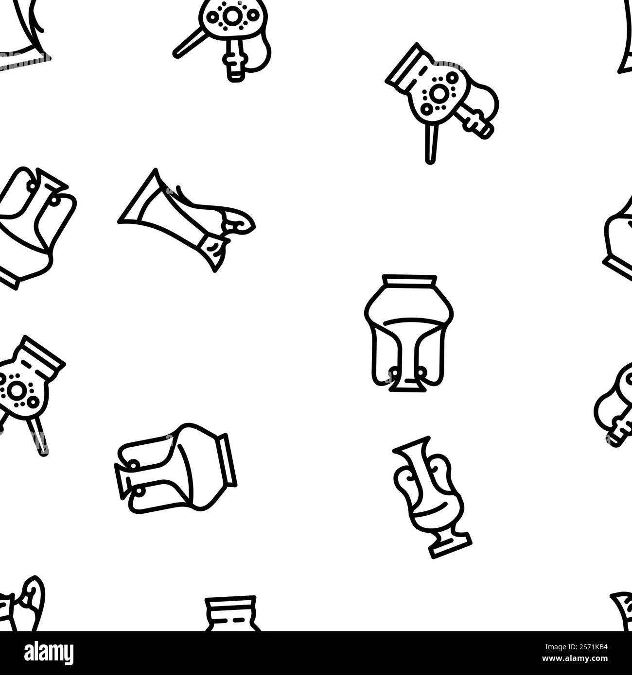 Arabic Jug Traditional Container vector seamless pattern thin line ...