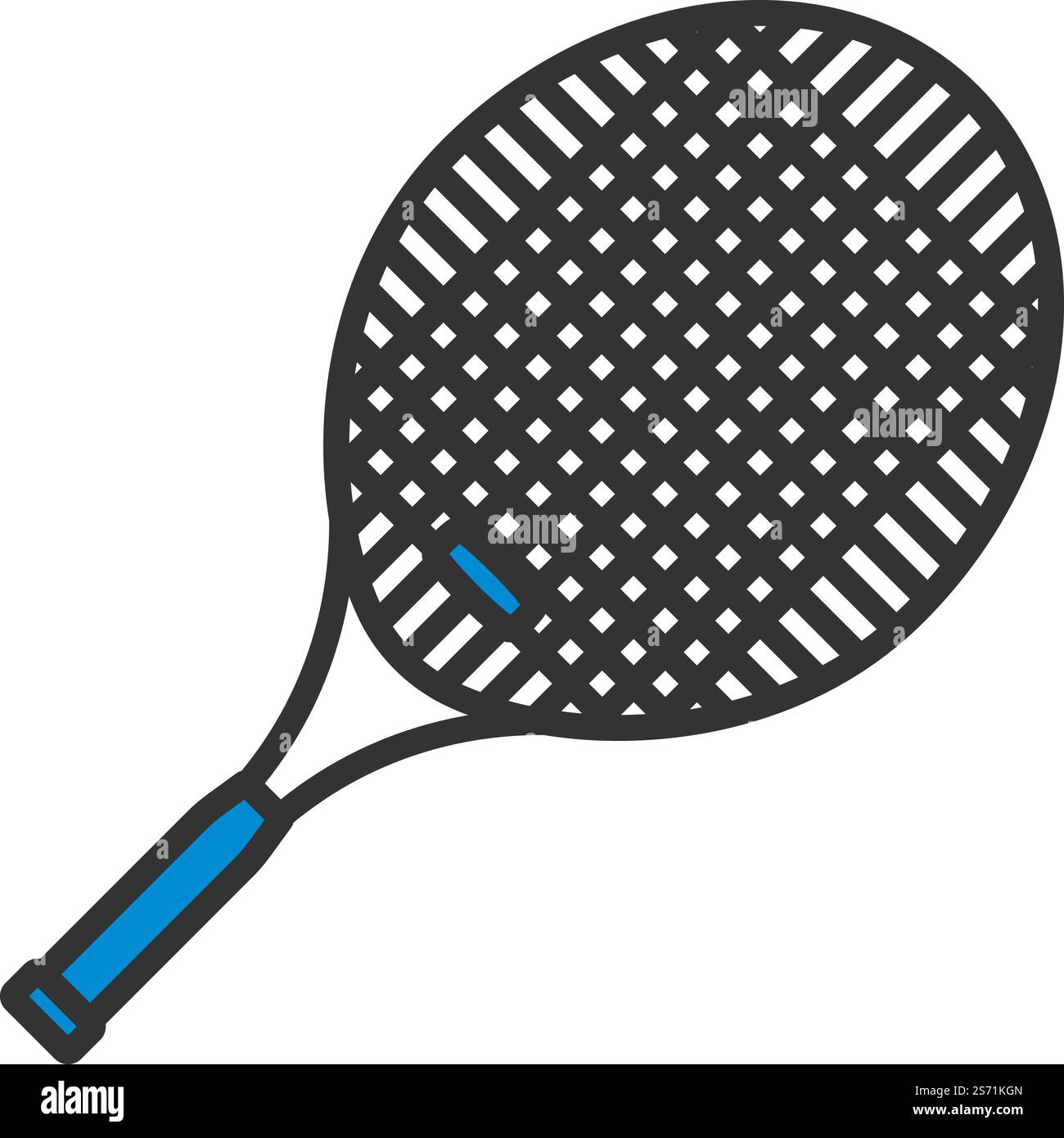 Tennis Racket Icon. Editable Bold Outline With Color Fill Design ...
