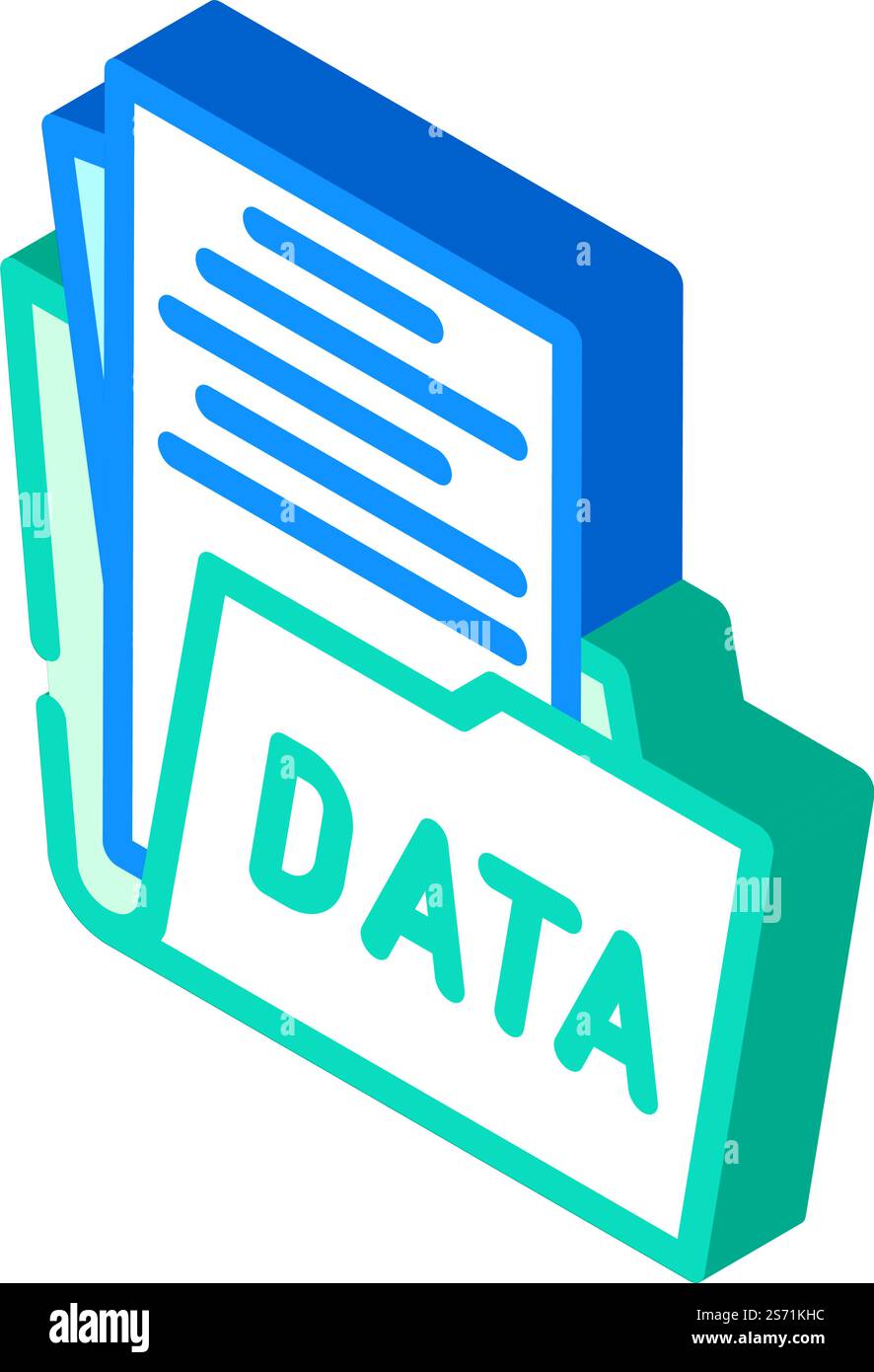 data folder isometric icon vector. data folder sign. isolated symbol ...