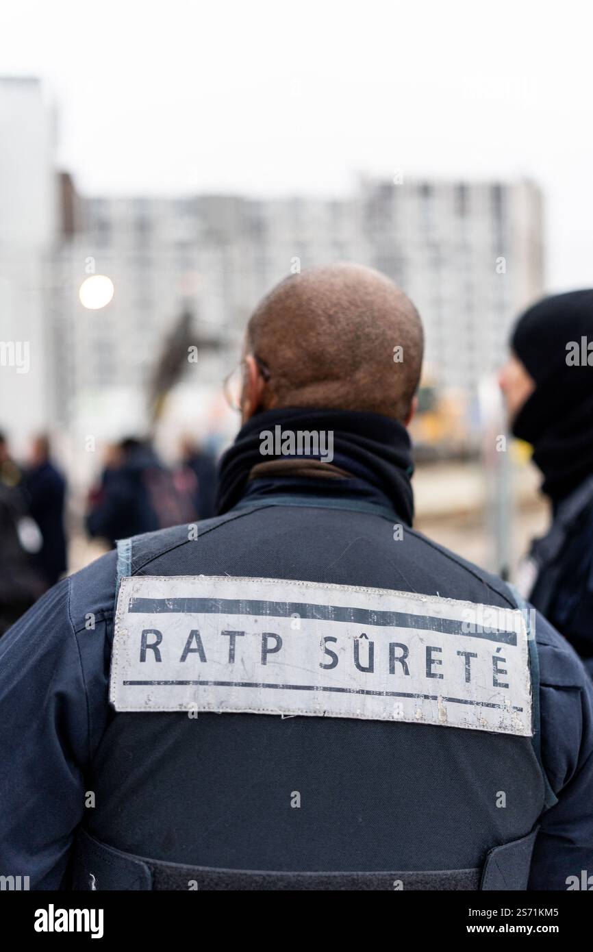 This photo is an illustration of an RATP security (RATP Surete) agent ...