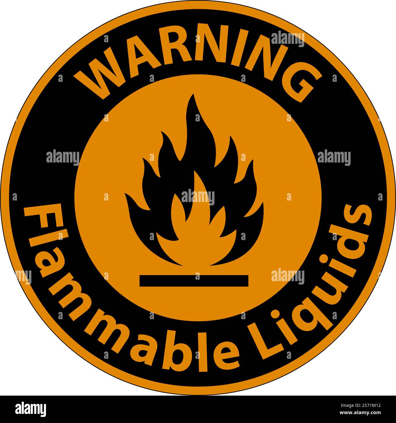 Warning Flammable Liquids Sign On White Background Stock Vector Image ...