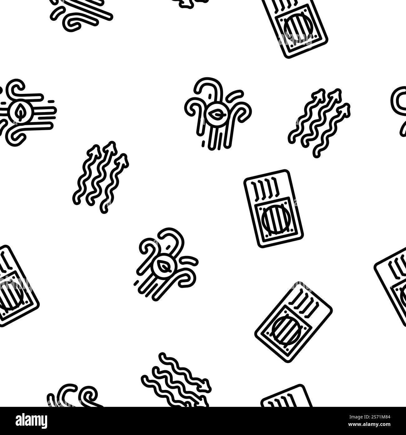 air clean flow freash wind filter vector seamless pattern thin line ...