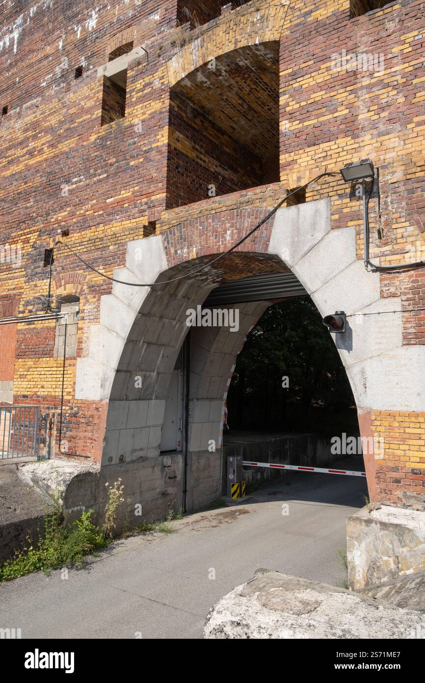 An entrance into the inner courtyard of the Nazi Party's Congress Hall ...
