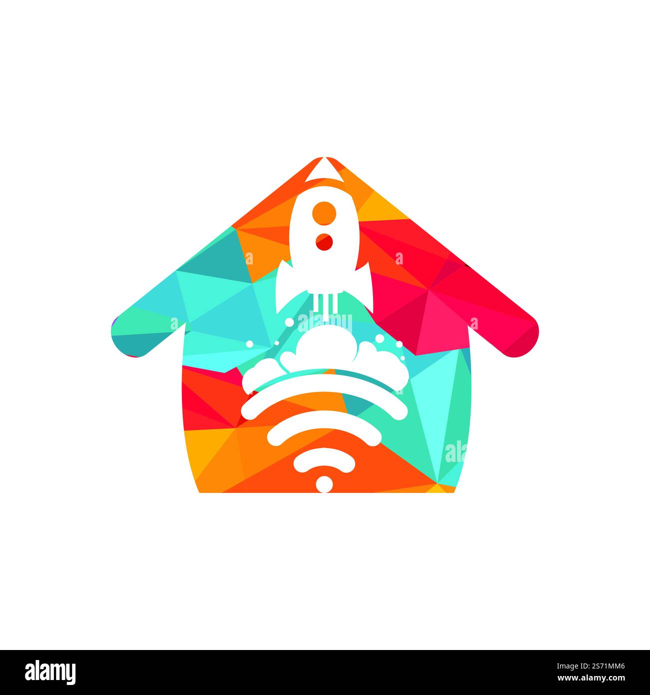Wifi Rocket vector logo design. Wifi signal with rocket and home icon ...