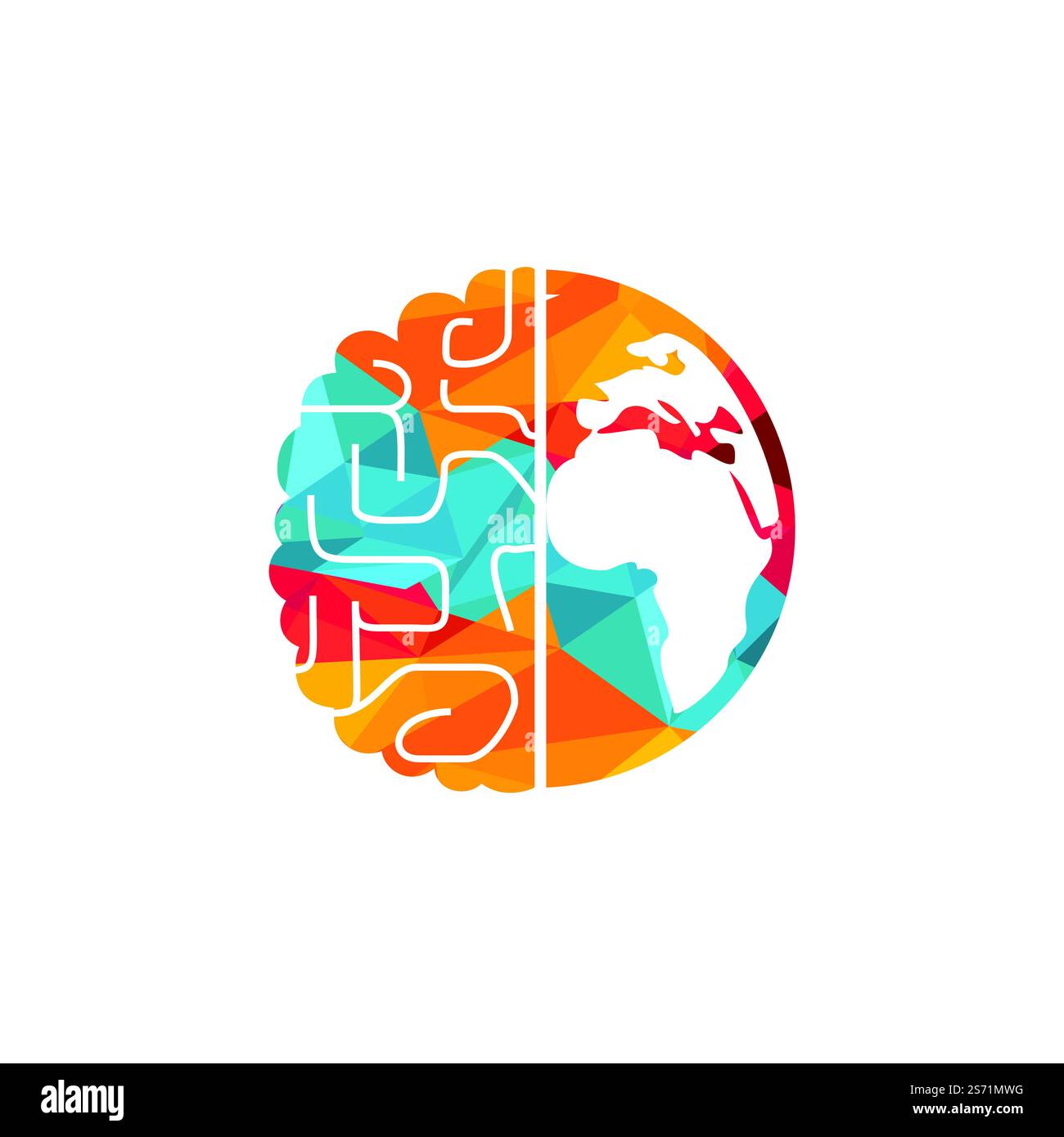 World brain vector logo template. Smart world logo symbol design Stock ...