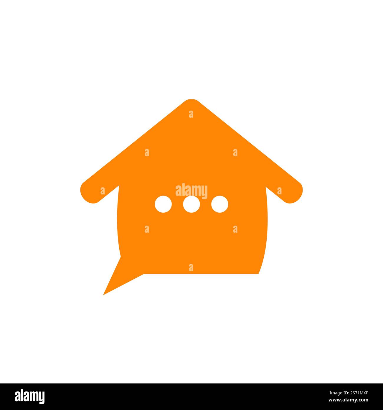 Chat home vector logo design. Speak home logo design template Stock ...