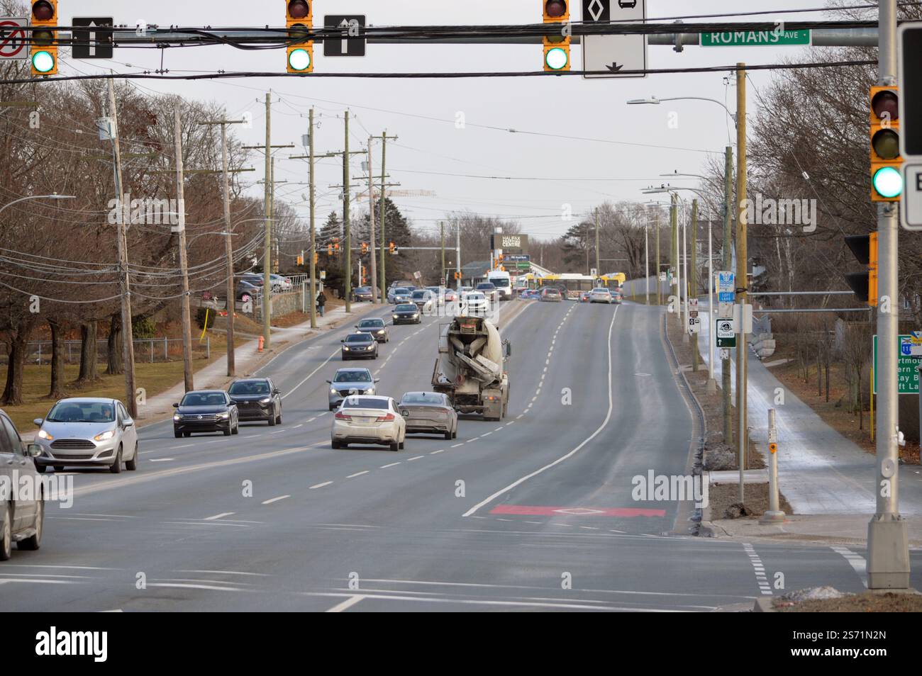 Bus lane on Bayers Road in Halifax, Nova Scotia, Canada (January 2025 ...