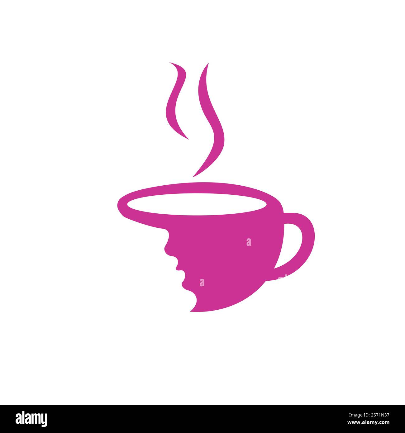 Coffee cup with women face logo vector. Coffee shop logo design Stock ...