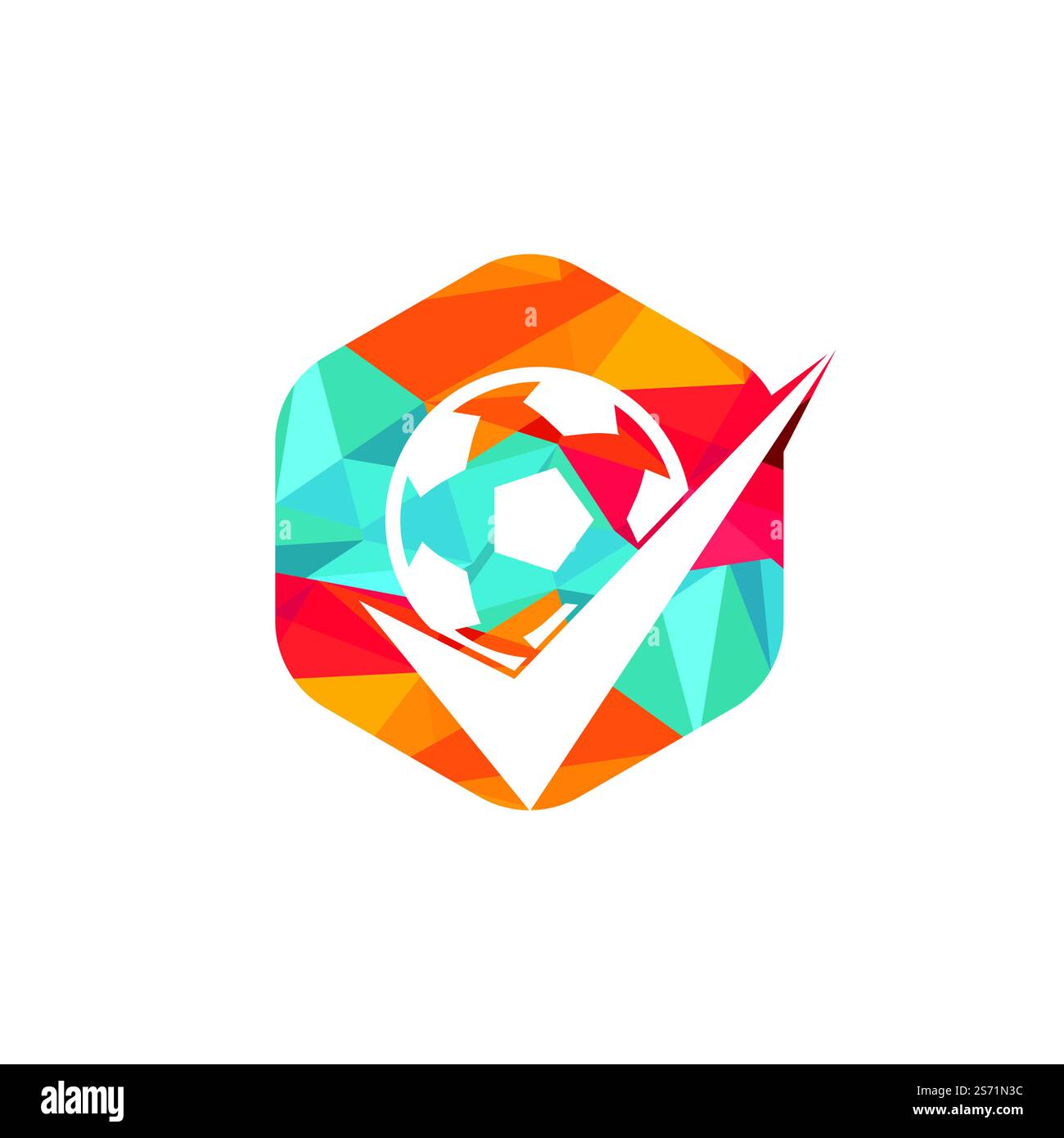 Check soccer vector logo design. Soccer ball and tick icon logo Stock ...