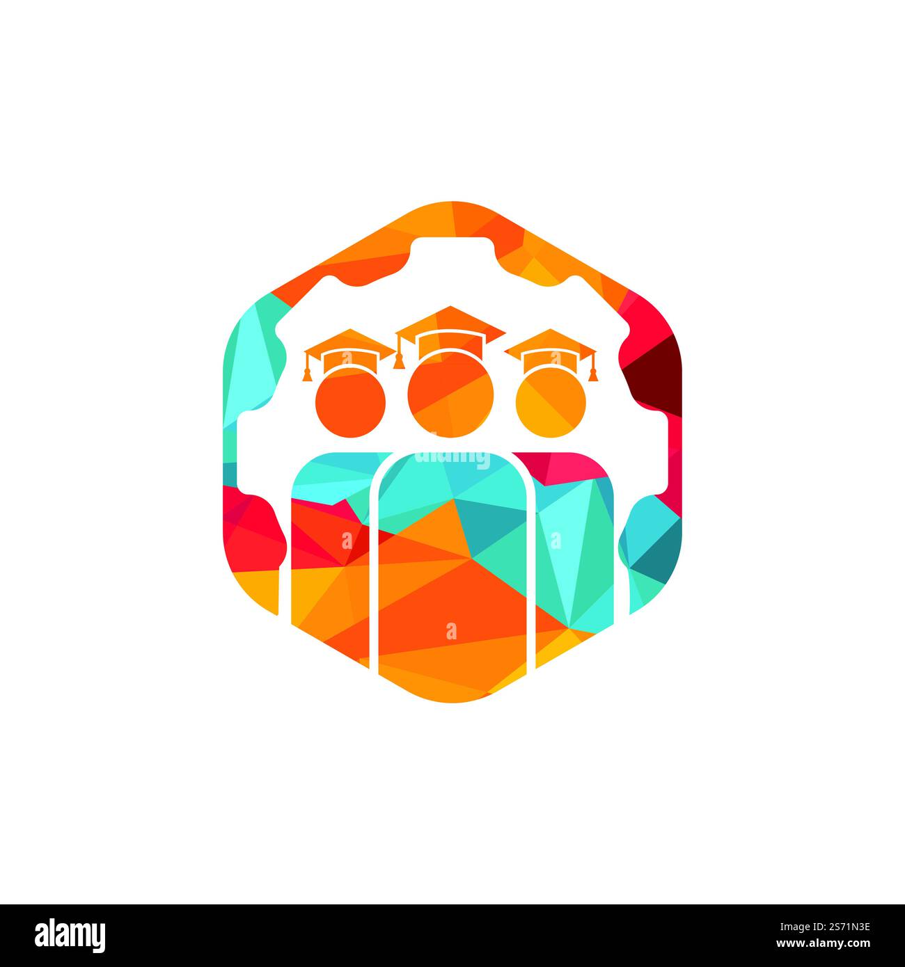 Student gear vector logo template. Graduation Engineer logo symbol or ...