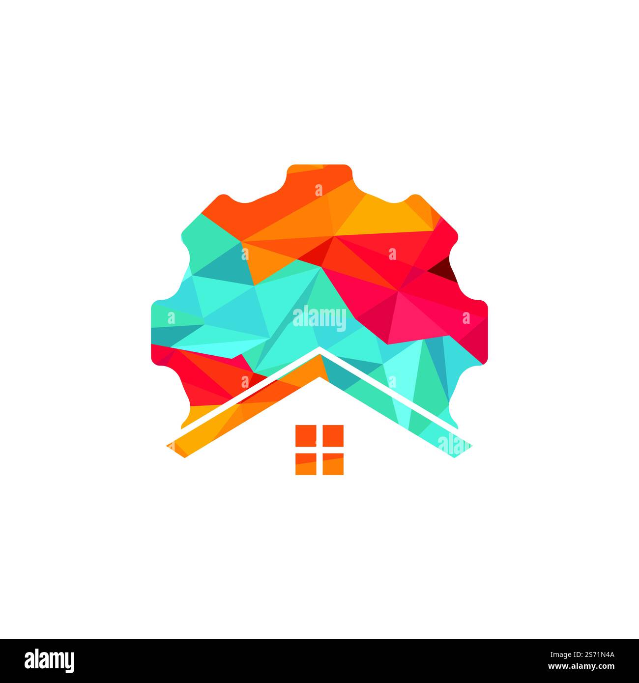 Gear house vector logo design. Gear home technology Logo design ...
